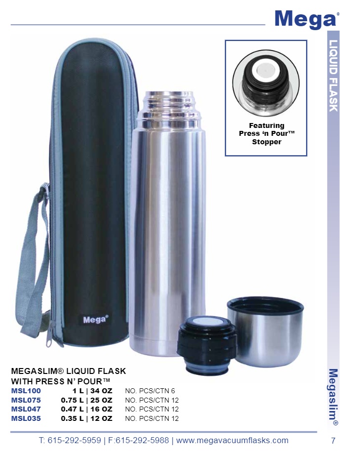 Termo Mega Slim Acero Inox 0.50 Lt, 0.75 Lt - Benigno Zapatero - Santo ...